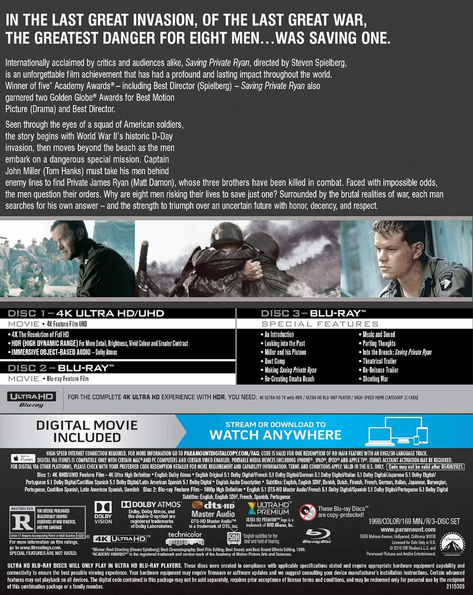 Saving Private Ryan (4K UHD) – Orbit DVD
