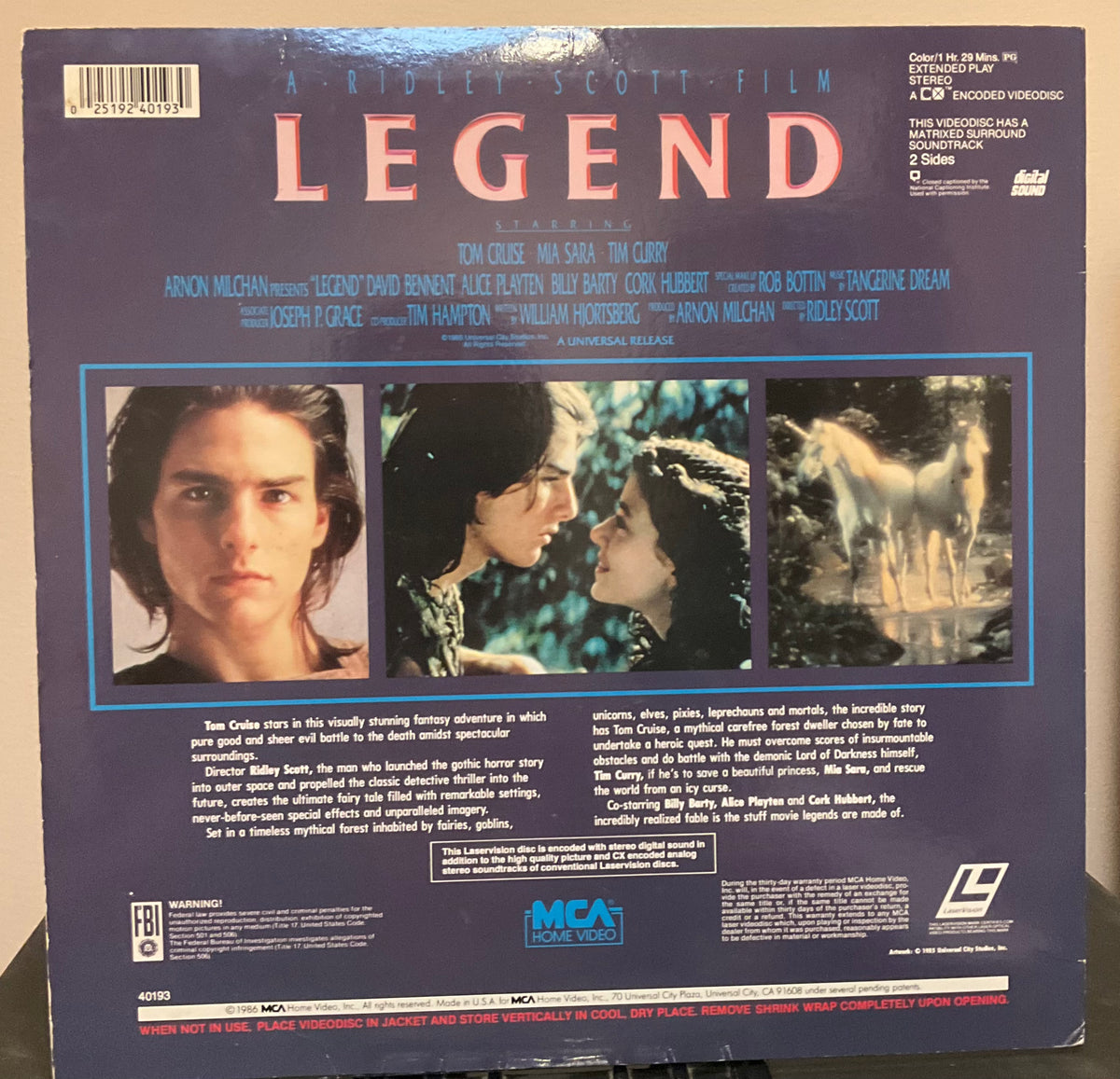 Legend Laserdisc – Orbit DVD