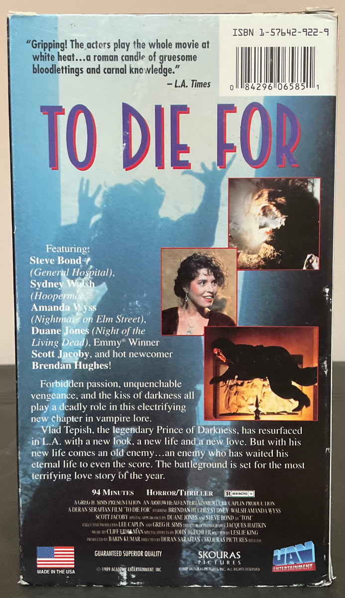 To Die For VHS – Orbit DVD