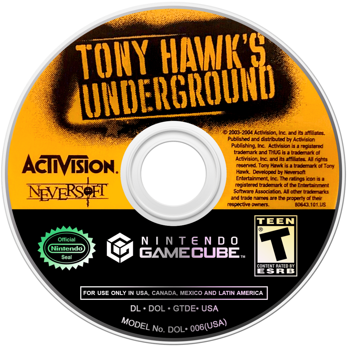 Tony Hawk Underground Nintendo Gamecube LOOSE – Orbit DVD